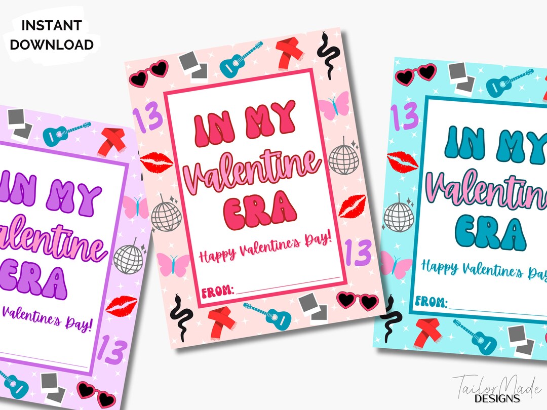 In My Valentine Era, Swiftie Valentine Cards, Eras Tour Valentine ...