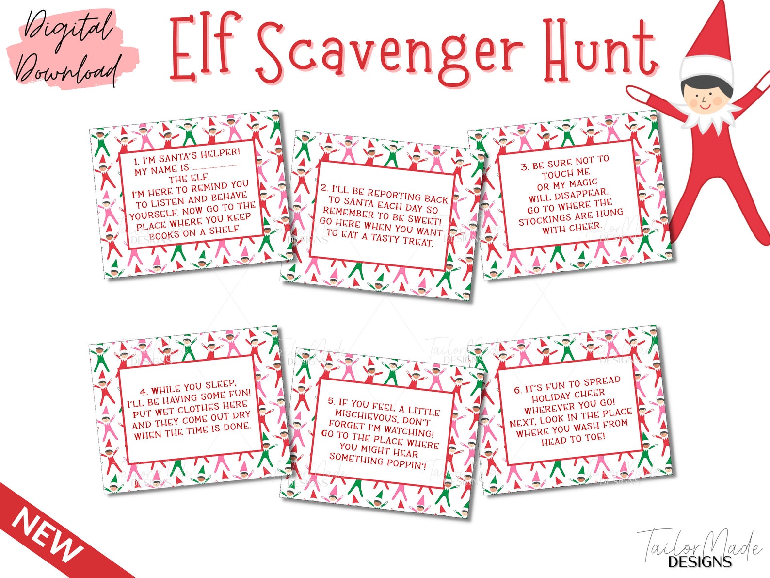 Christmas Elf Scavenger Hunt Elf Treasure Hunt Elf Arrival - Etsy