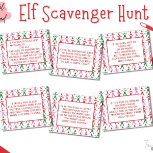 Christmas Elf Scavenger Hunt, Elf Treasure Hunt, Elf Arrival Letter ...