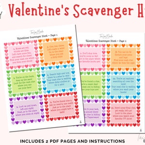Valentines Scavenger Hunt, Valentines Treasure Hunt, Valentines Party ...