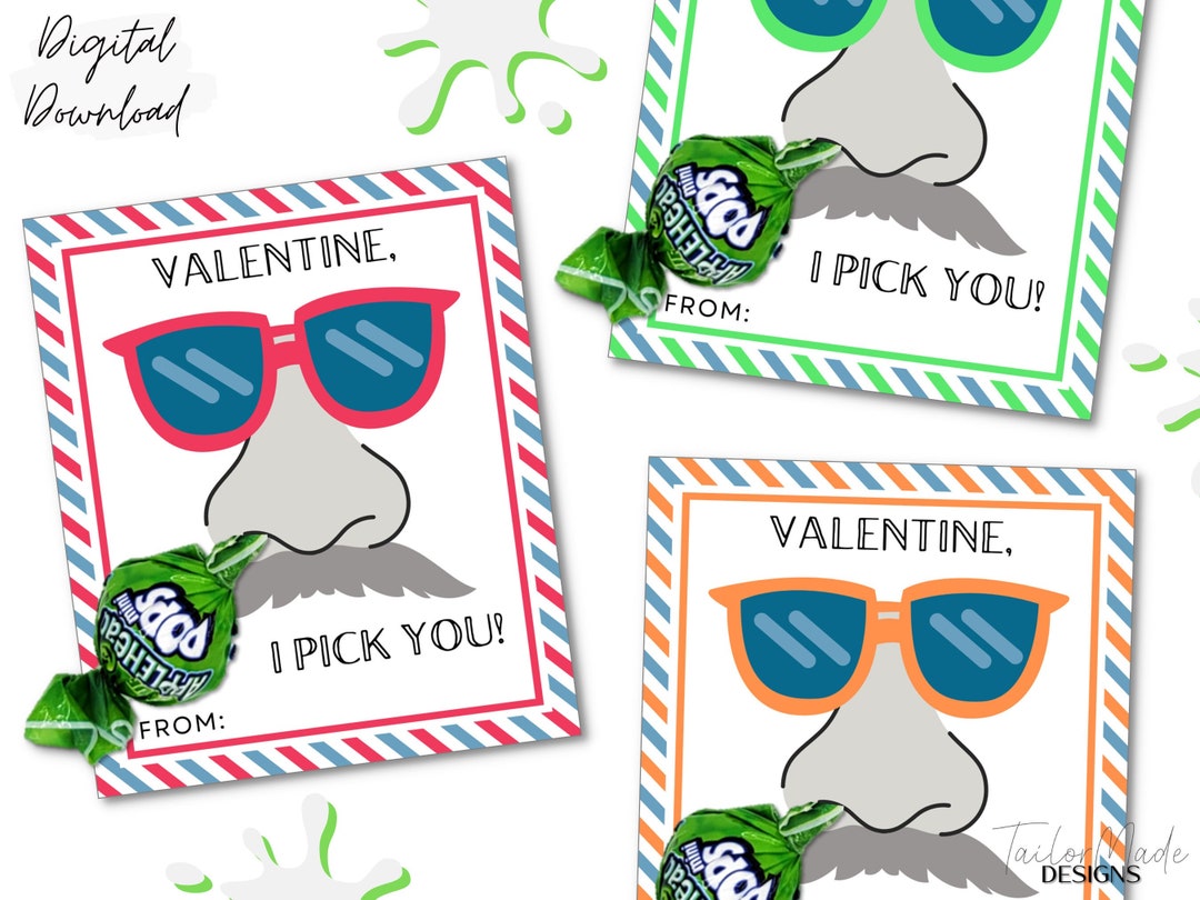 Pick You Valentines Card, Funny Booger Valentine, Gross Valentine ...