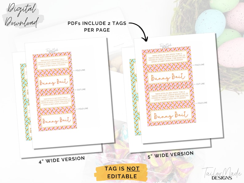 Easter Bunny Bait Tag, Printable Easter Tag, Bunny Bait Treat Bag ...