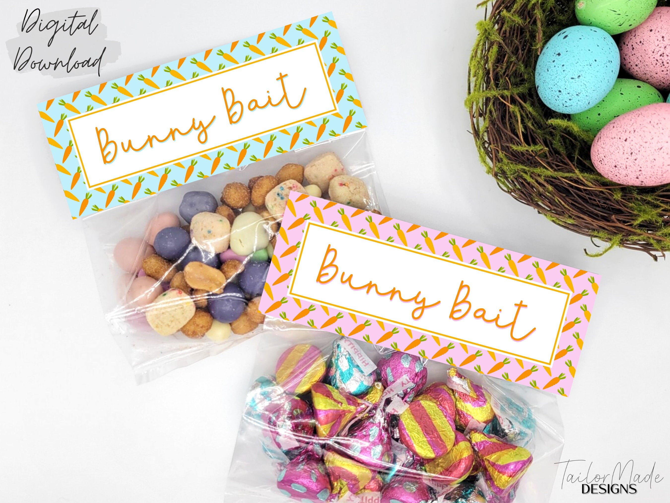 Easter Bunny Bait Tag, Printable Easter Tag, Bunny Bait Treat Bag ...