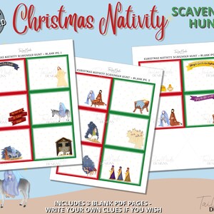Nativity Scavenger Hunt, Christmas Scavenger Hunt, Christmas Treasure ...