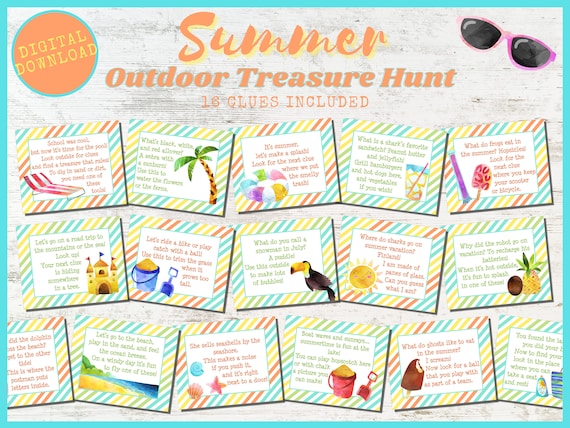 Summer Outdoor Scavenger Hunt Outdoor Treasure Hunt Outdoor | Etsy