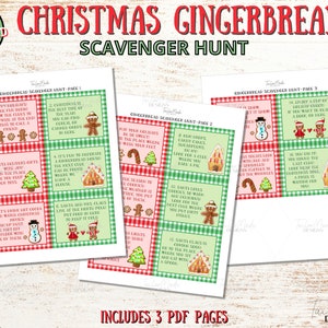 Christmas Gingerbread Scavenger Hunt, Christmas Party Game, Christmas ...