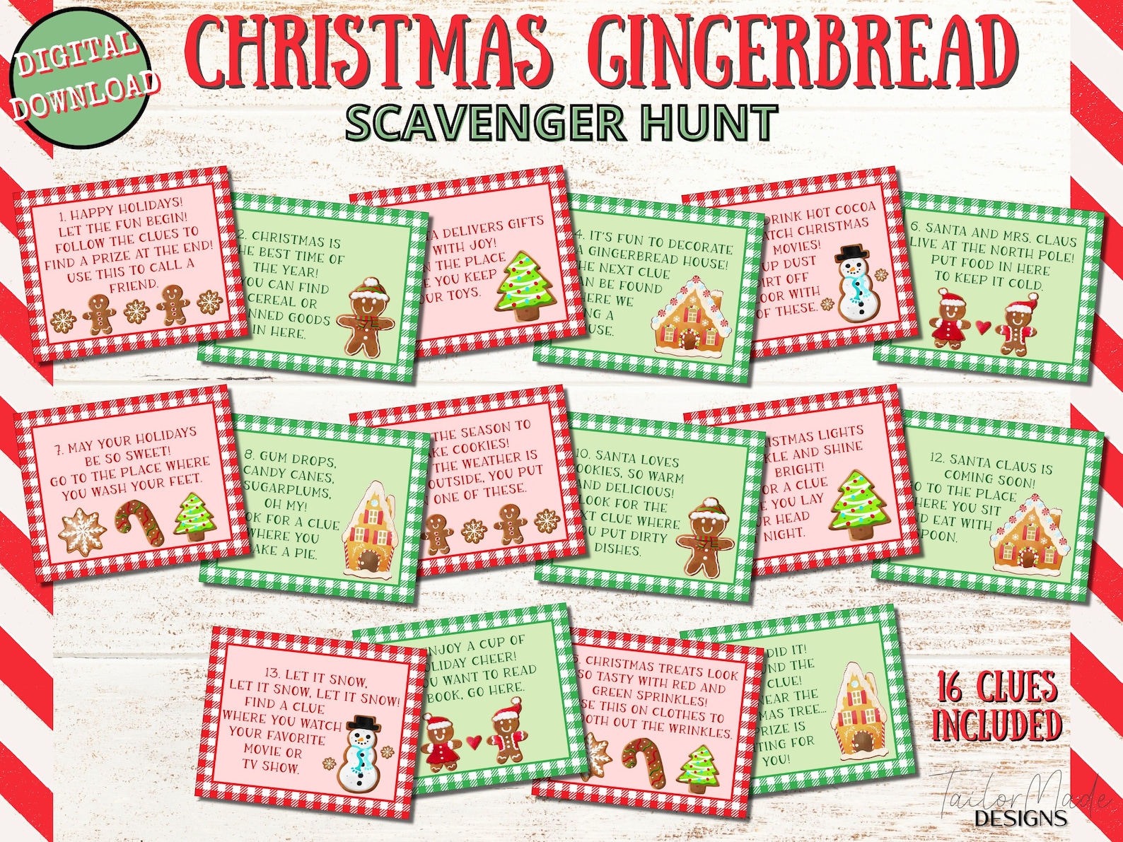 Christmas Gingerbread Scavenger Hunt Christmas Party Game - Etsy