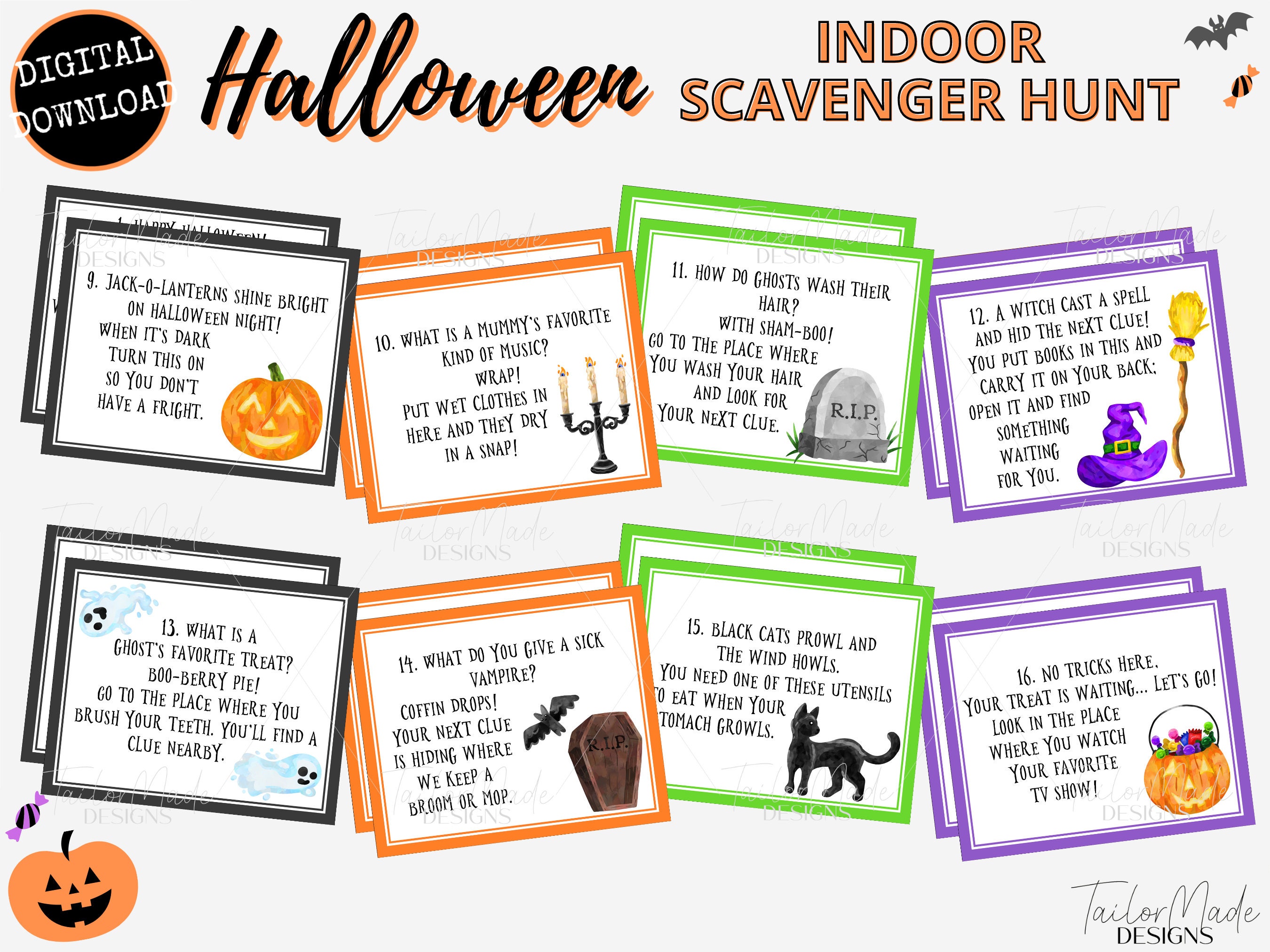 Halloween Scavenger Hunt Halloween Treasure Hunt Kids - Etsy