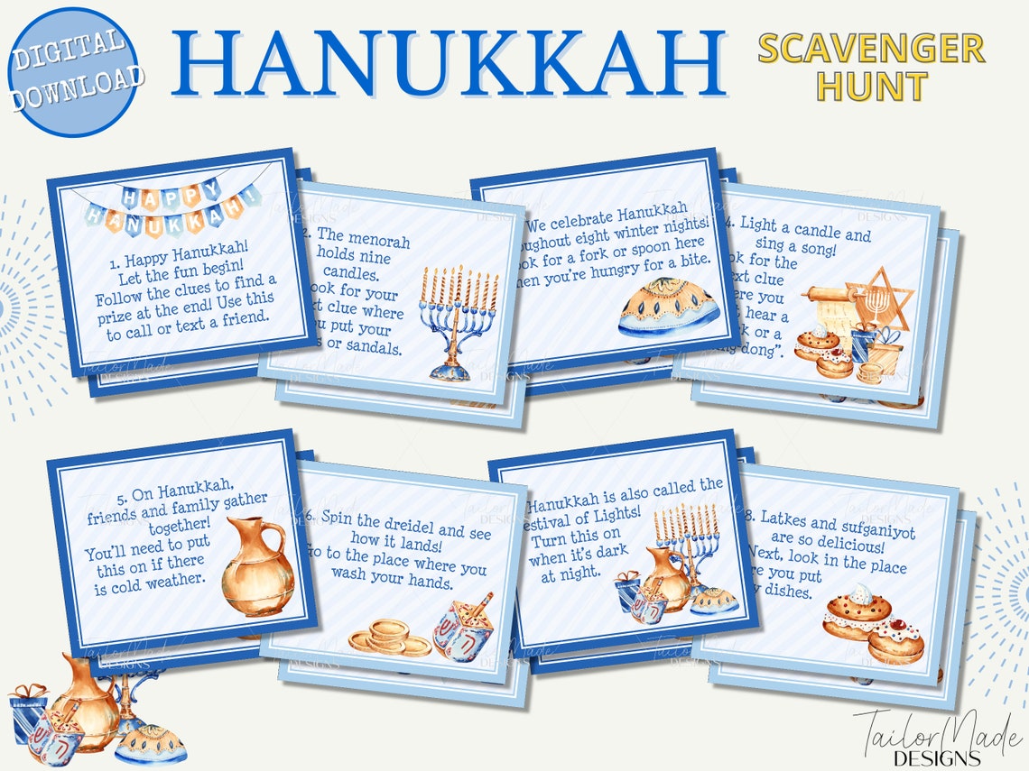 Hanukkah Scavenger Hunt Hanukkah Treasure Hunt Chanukah - Etsy
