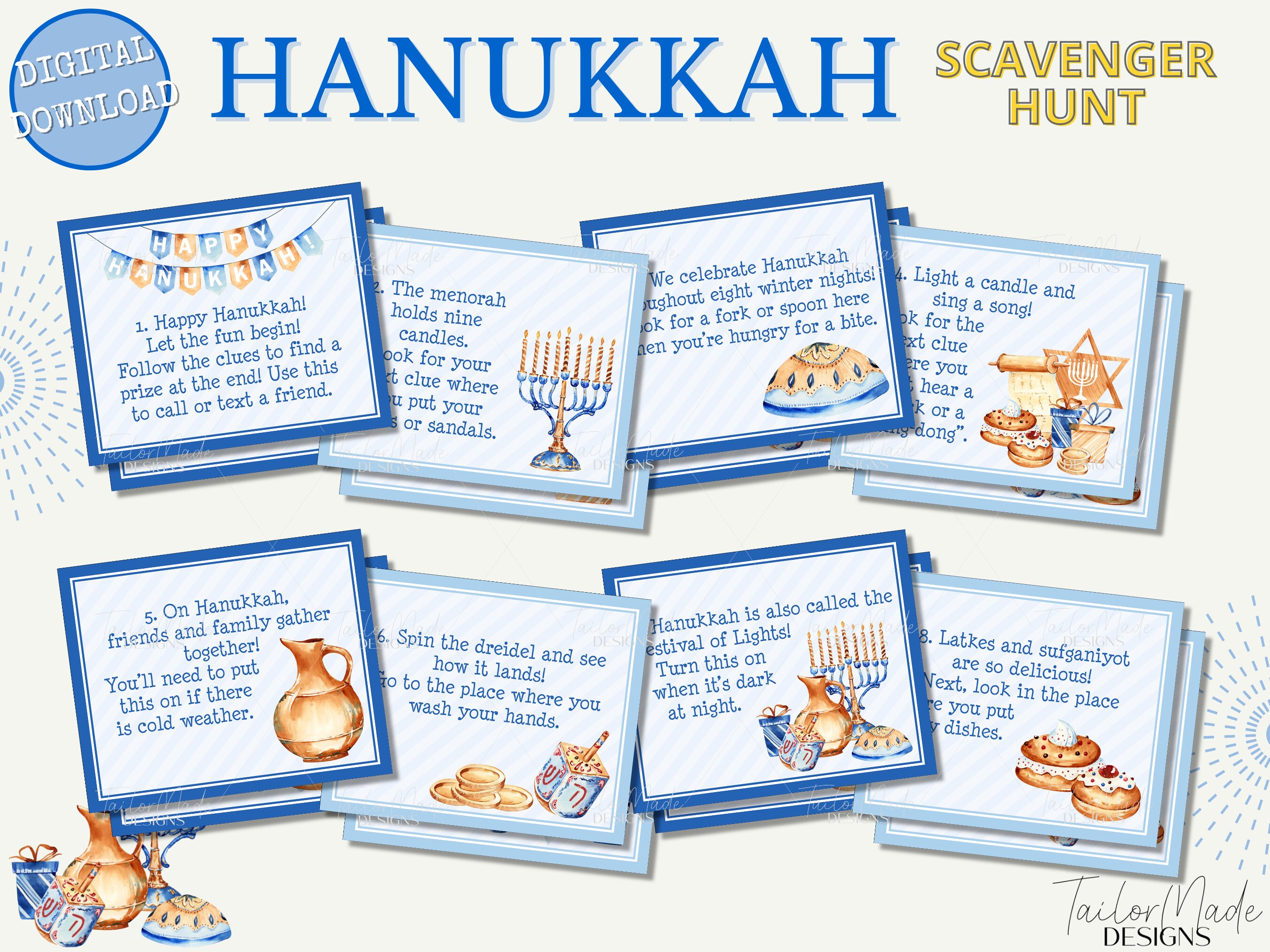 Hanukkah Scavenger Hunt Hanukkah Treasure Hunt Chanukah - Etsy
