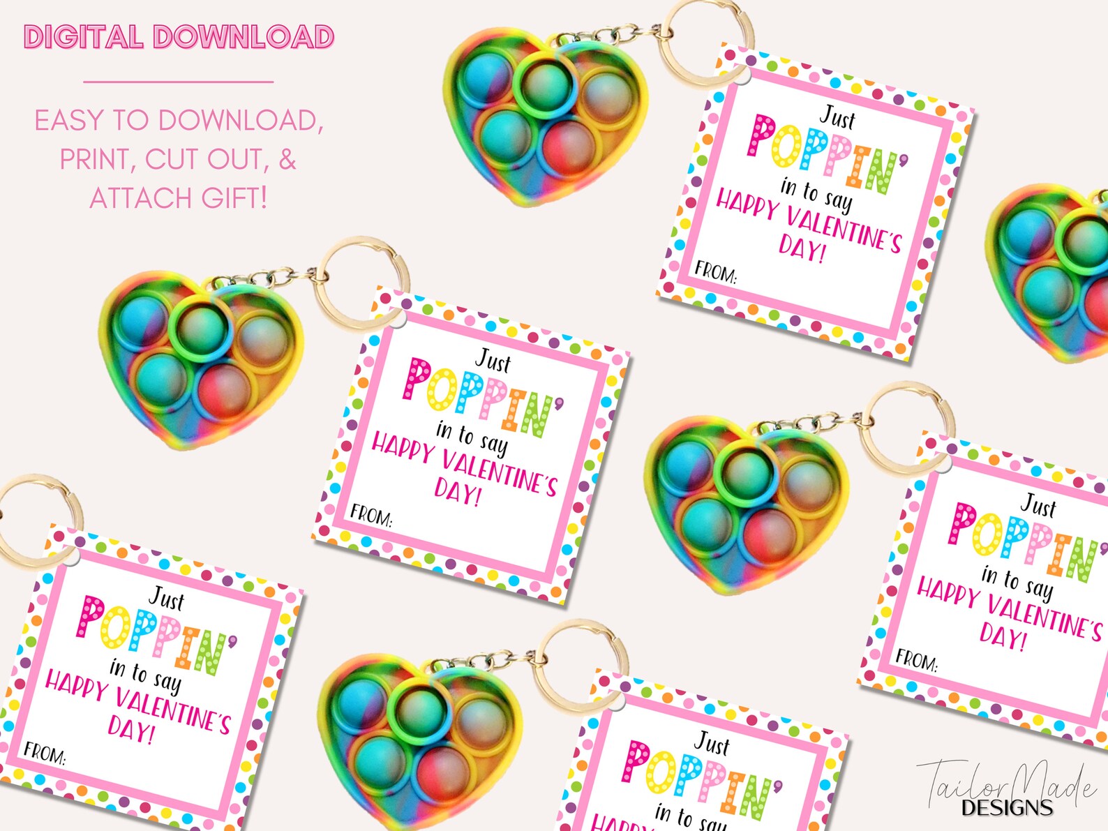 Pop It Valentines Card Personalized Valentine - Etsy