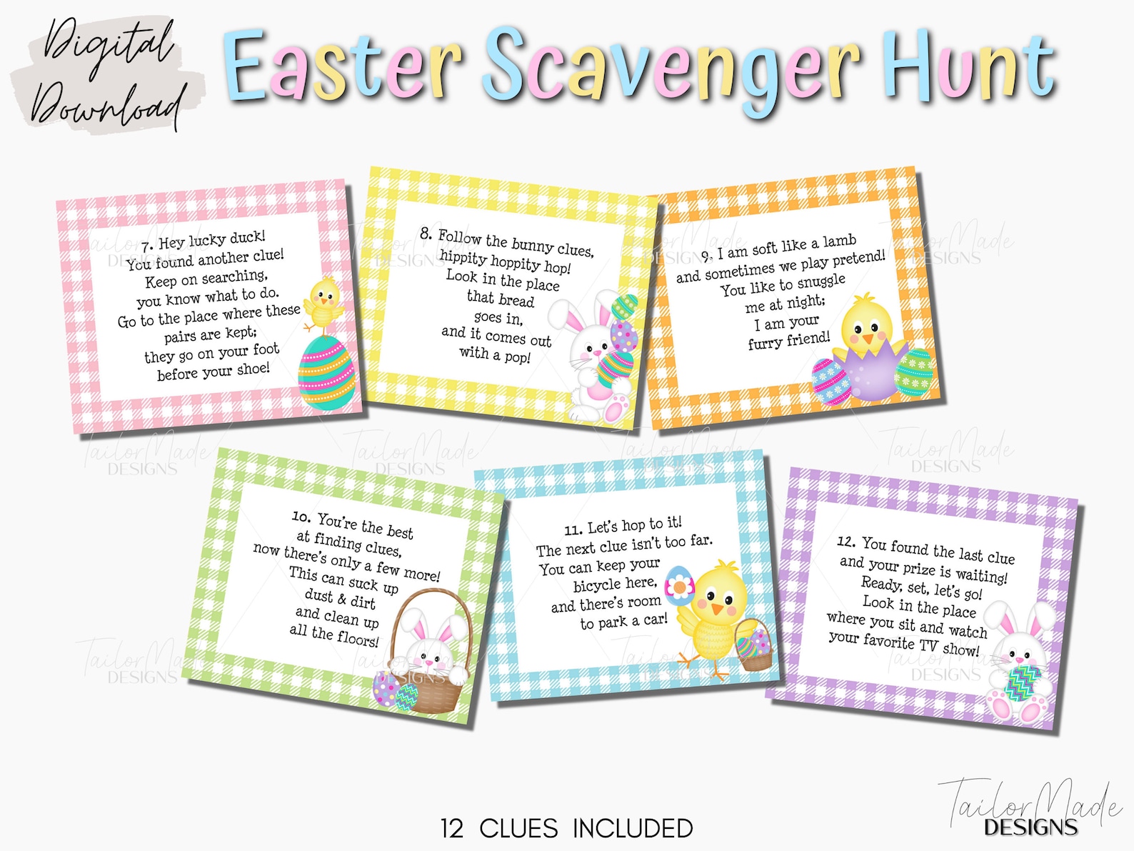 Easter Indoor Scavenger Hunt, Printable Easter Treasure Hunt, Easter ...