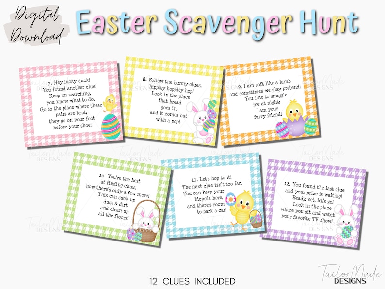 Easter Indoor Scavenger Hunt Printable Easter Treasure Hunt - Etsy