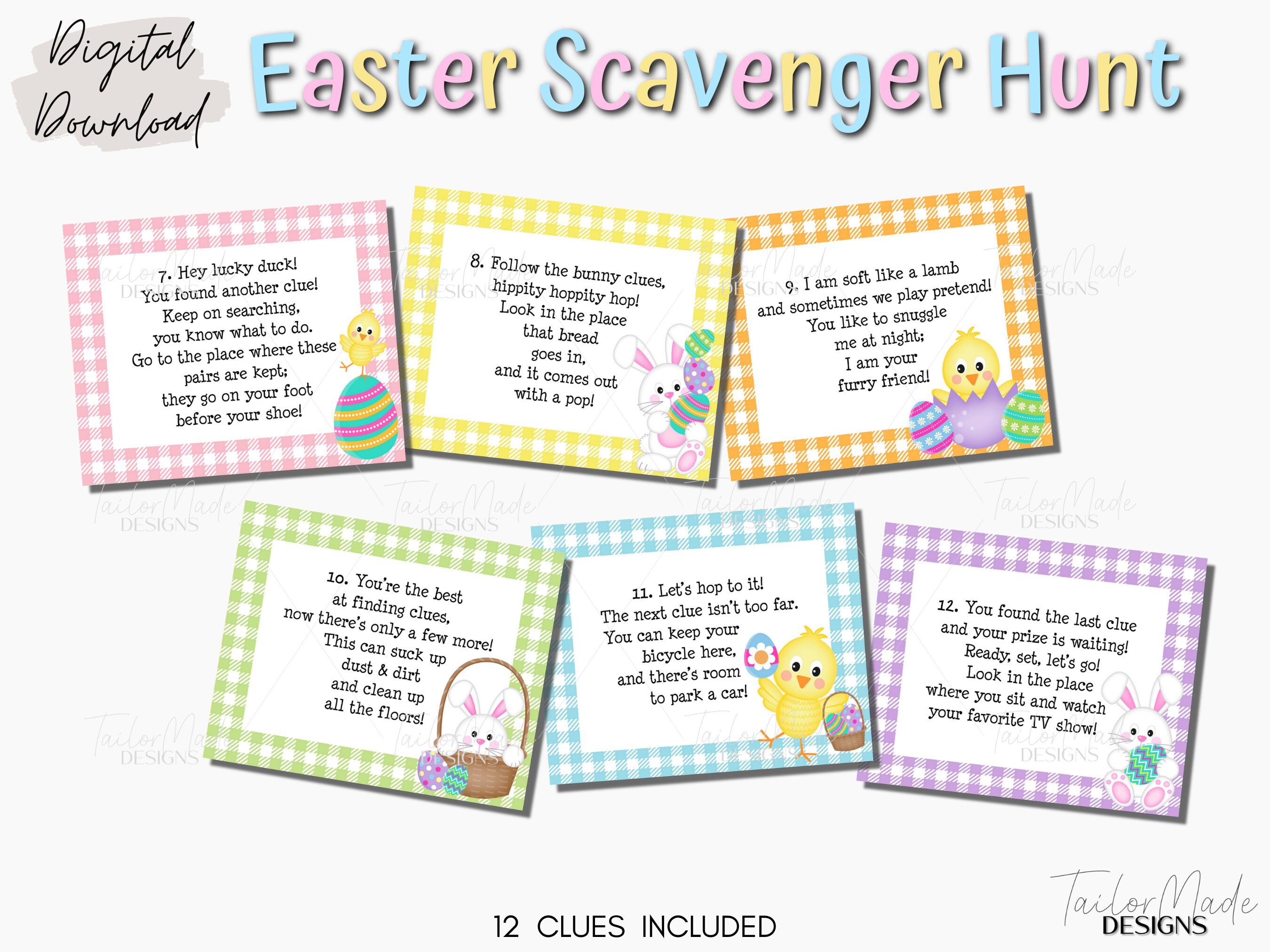 Easter Indoor Scavenger Hunt Printable Easter Treasure Hunt - Etsy