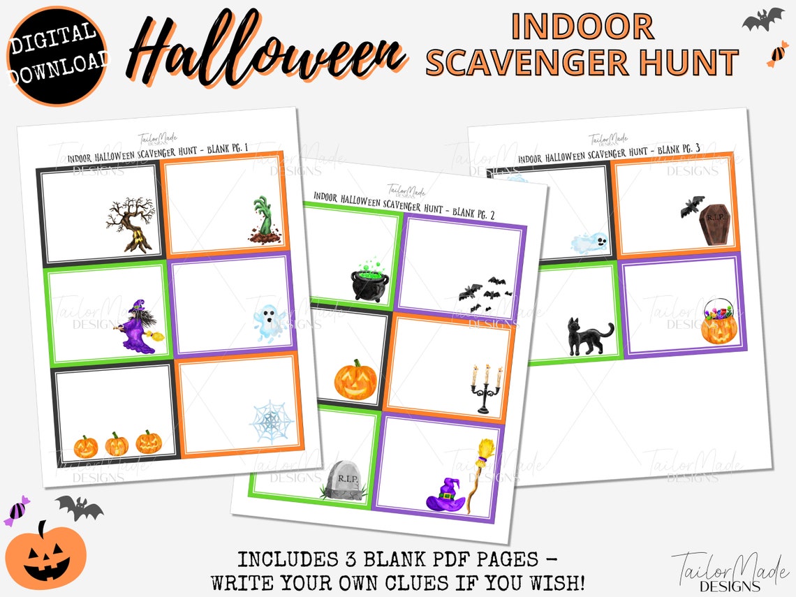 Halloween Scavenger Hunt Halloween Treasure Hunt Kids - Etsy