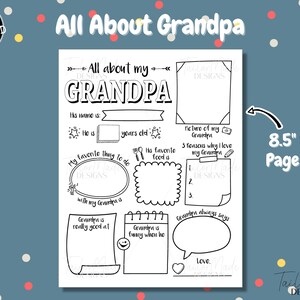 All About Grandpa and All About Grandma Printable, Grandparents Day ...