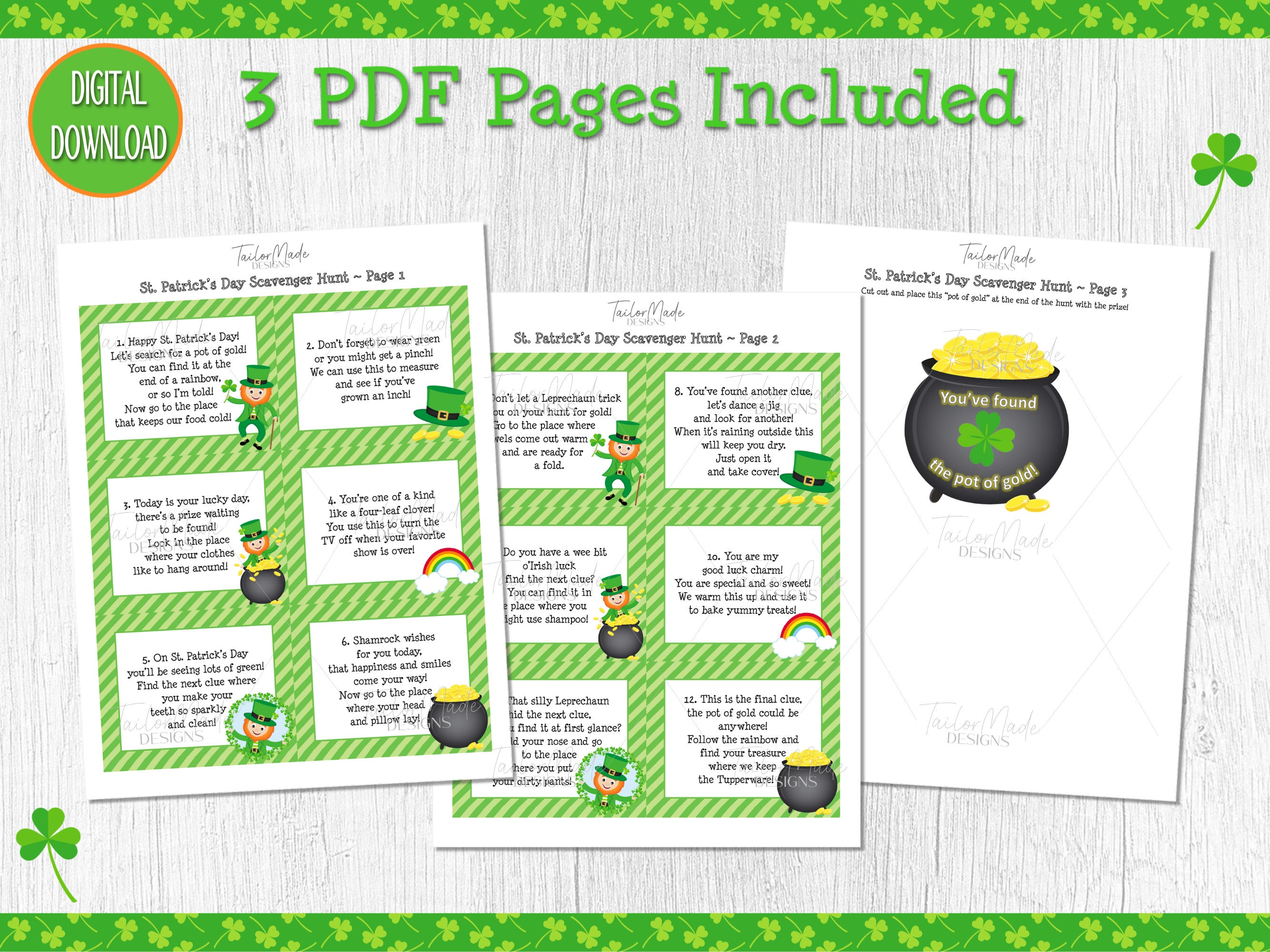 St. Patrick's Day Scavenger Hunt Quarantine St. | Etsy