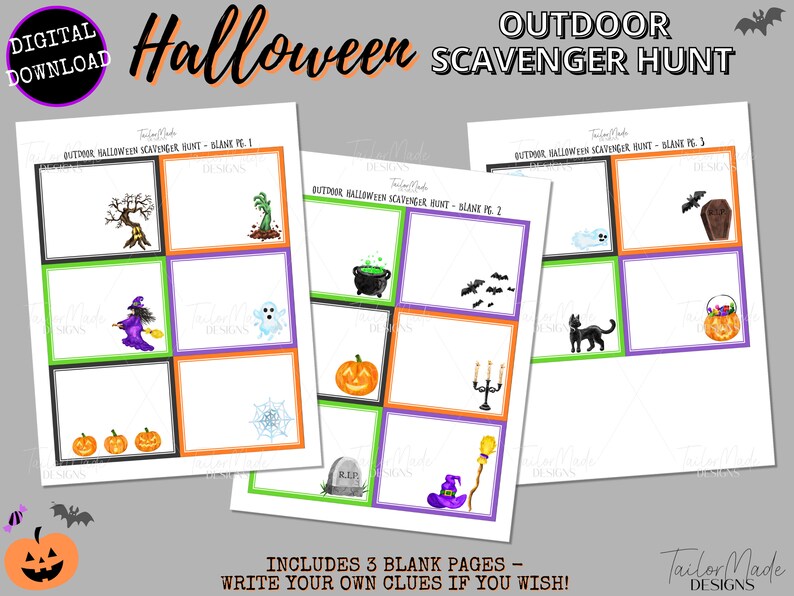 Outdoor Halloween Scavenger Hunt Outdoor Halloween Treasure - Etsy