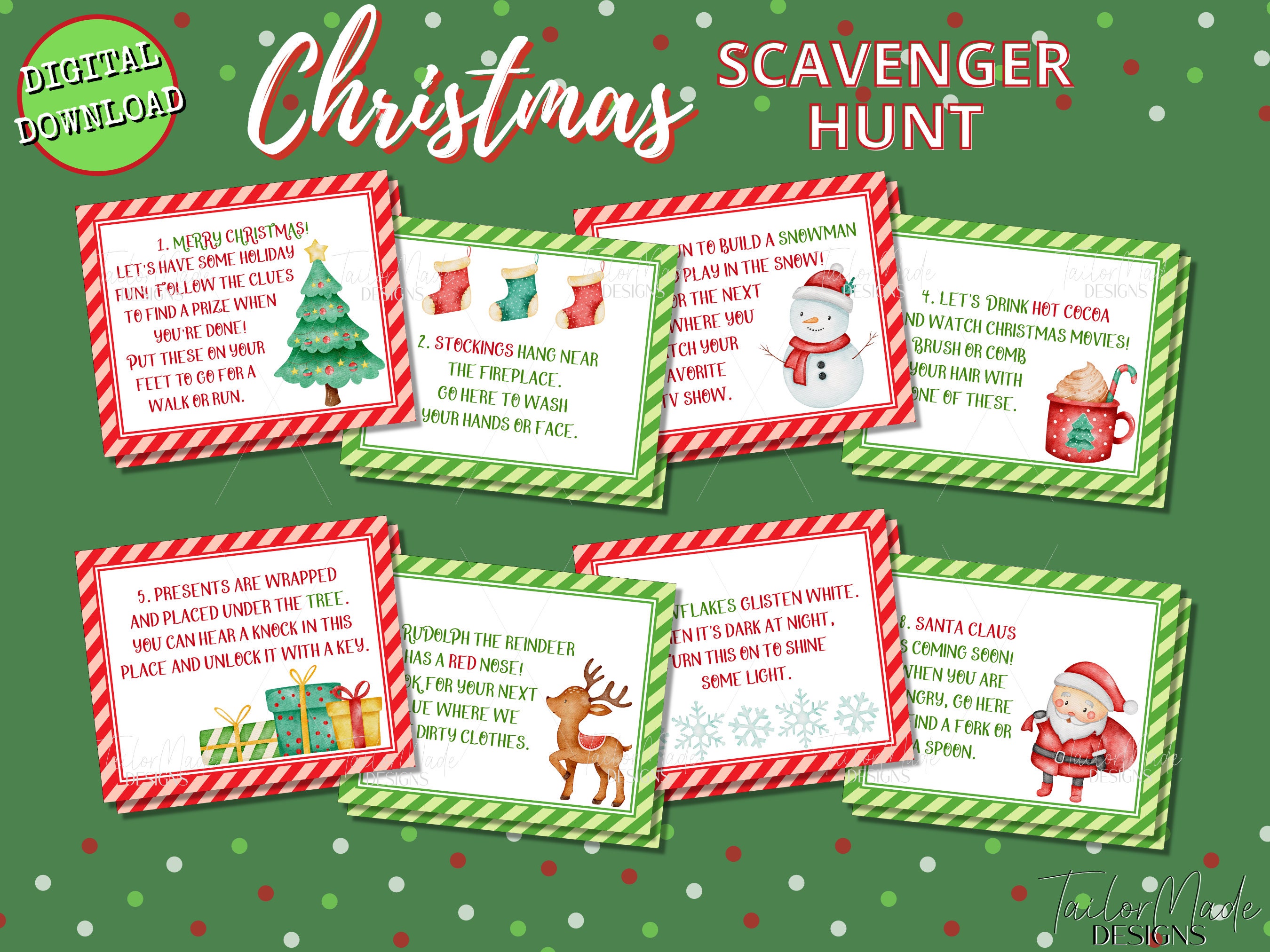 Christmas Scavenger Hunt Christmas Party Game Christmas - Etsy