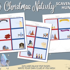 Nativity Scavenger Hunt, Christmas Scavenger Hunt, Christmas Treasure ...