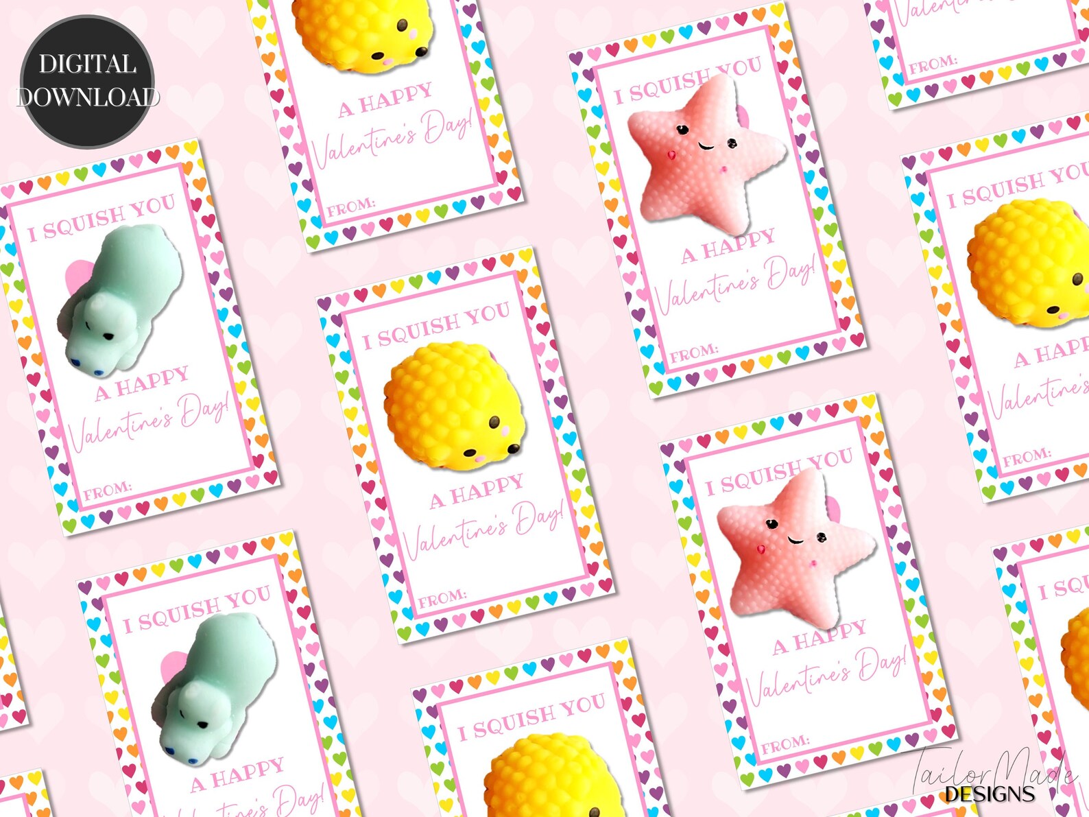 Printable Squishy Valentine Card, Squishy Valentine Card, Squish ...