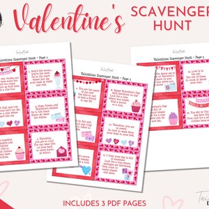 Valentine Scavenger Hunt, Valentine's Party Game, Valentines Treasure ...