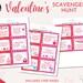 Valentine Scavenger Hunt, Valentine's Party Game, Valentines Treasure ...