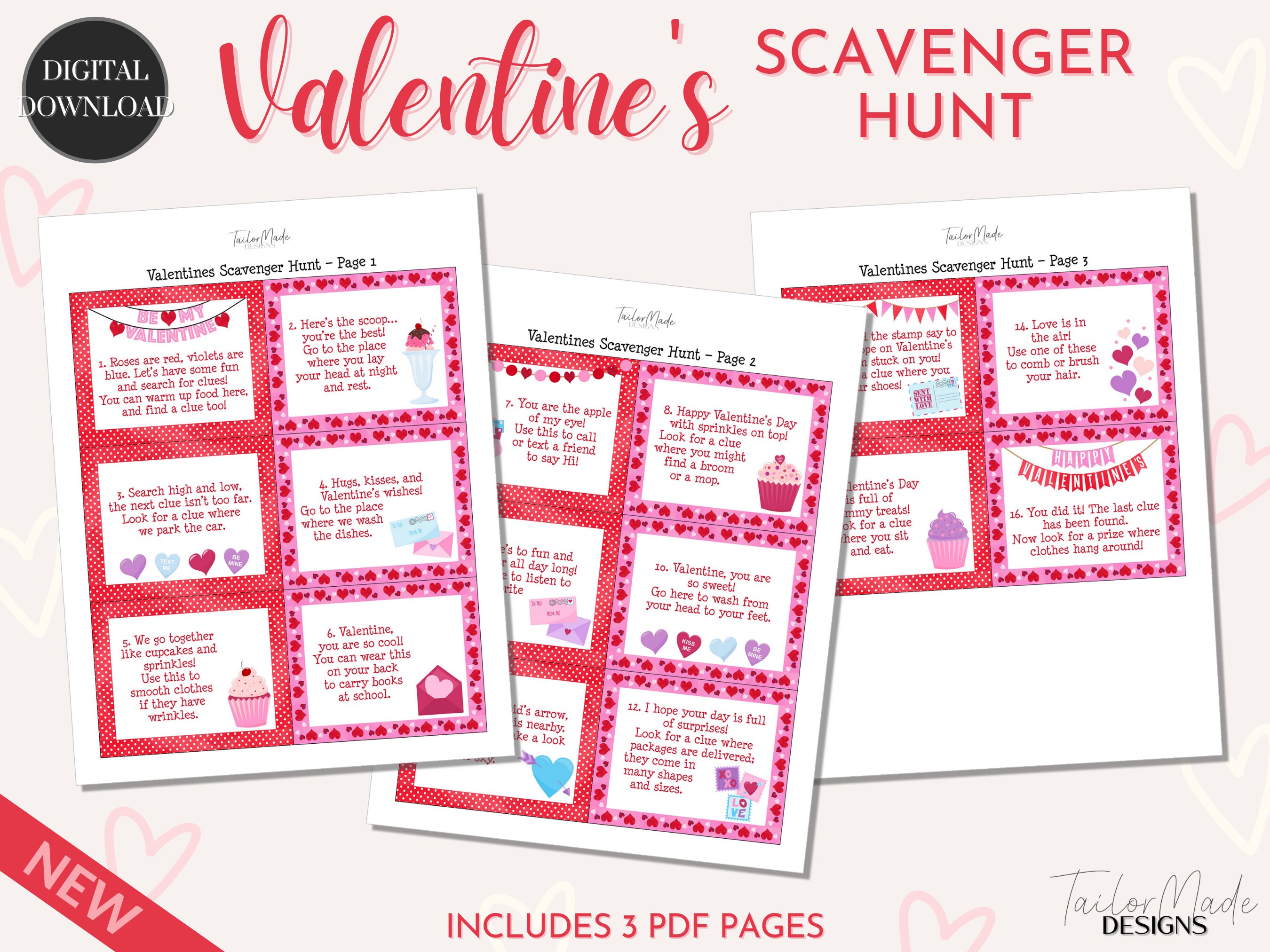 Valentine Scavenger Hunt Valentine's Party Game - Etsy