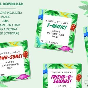 Dinosaur Valentine's Card, Personalized Valentine, Dino Valentine ...