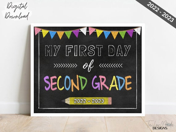 First Day of Second Grade Printable First Day of School - Etsy