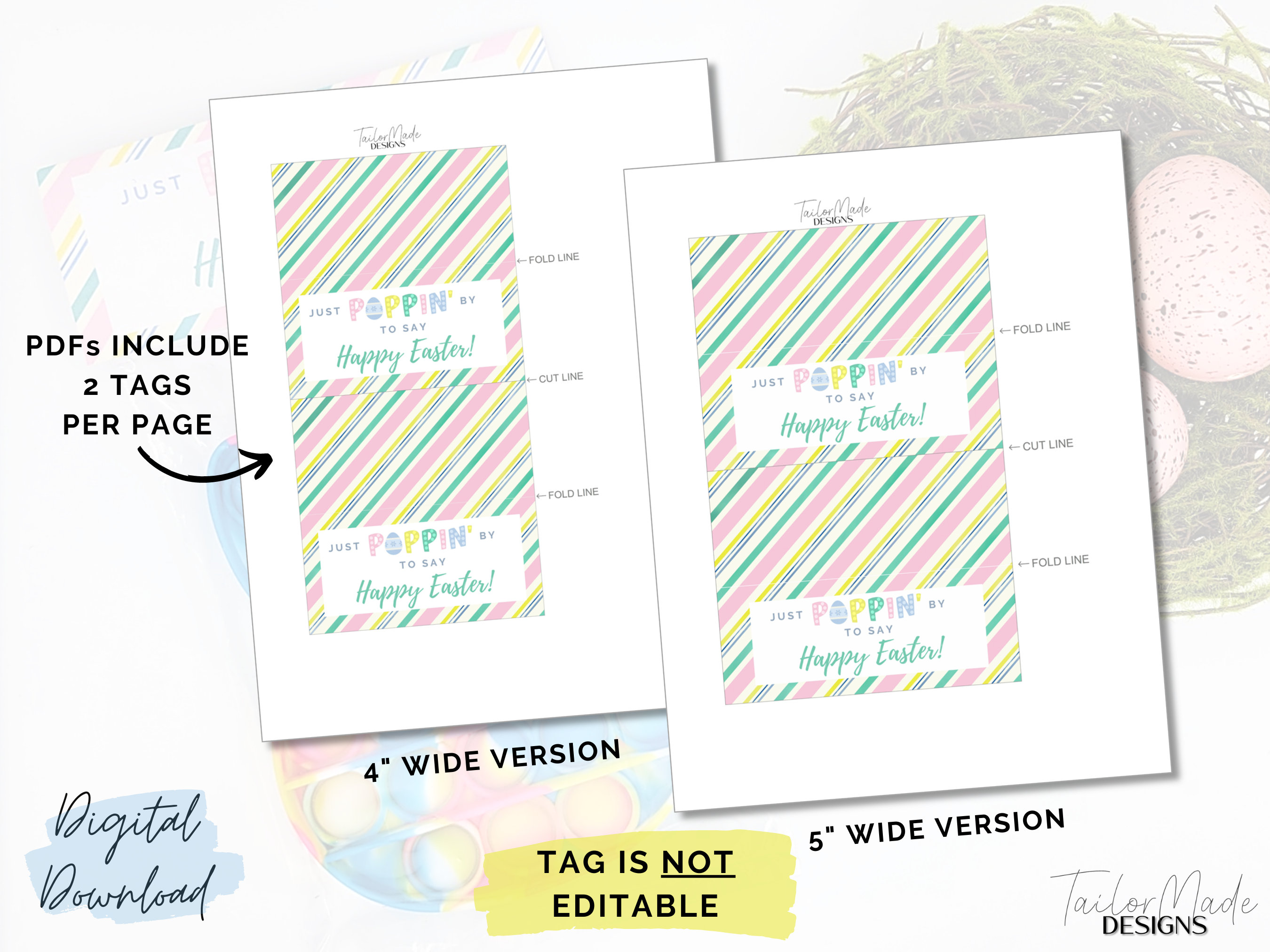 Pop It Easter Tag Pop It Gift Tag Printable Pop It Easter | Etsy