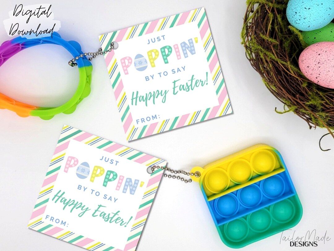 Pop It Easter Tag, Easter Favor Tag, Pop It Gift Tag, Pop by Printable ...