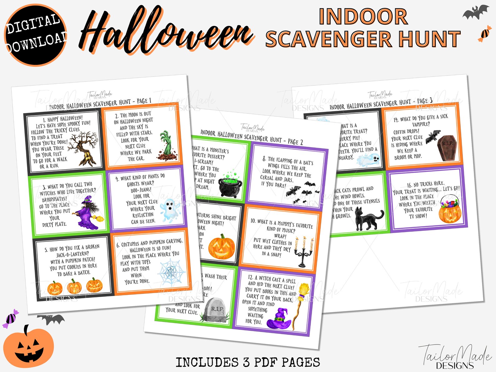 Halloween Scavenger Hunt Halloween Treasure Hunt Kids - Etsy