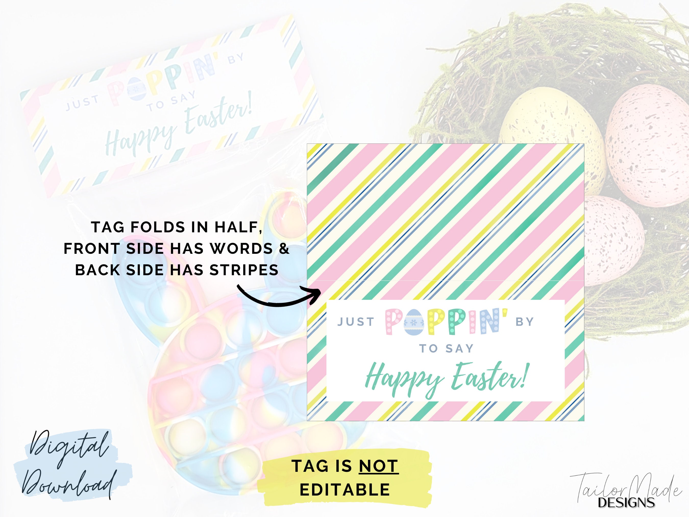 Pop It Easter Tag Pop It Gift Tag Printable Pop It Easter | Etsy