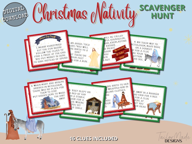 Nativity Scavenger Hunt Christmas Scavenger Hunt Christmas - Etsy
