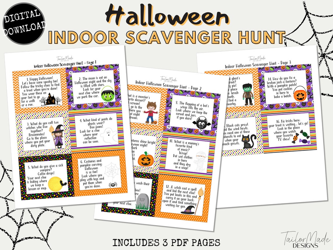 Halloween Scavenger Hunt Halloween Treasure Hunt Halloween - Etsy