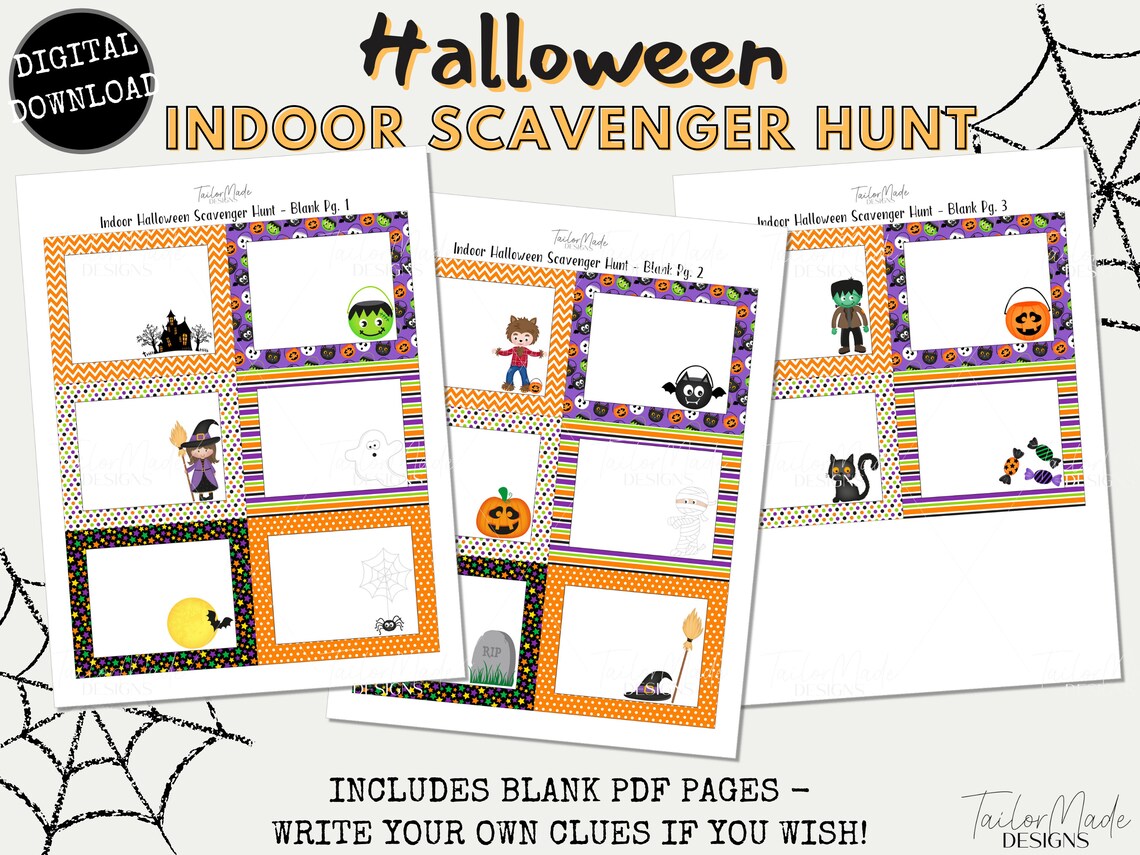Halloween Scavenger Hunt Halloween Treasure Hunt Halloween - Etsy