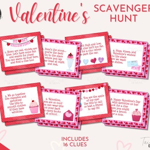 Valentine Scavenger Hunt, Valentine's Party Game, Valentines Treasure ...