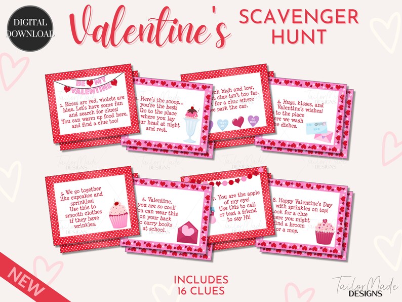 Valentine Scavenger Hunt Valentine's Party Game - Etsy