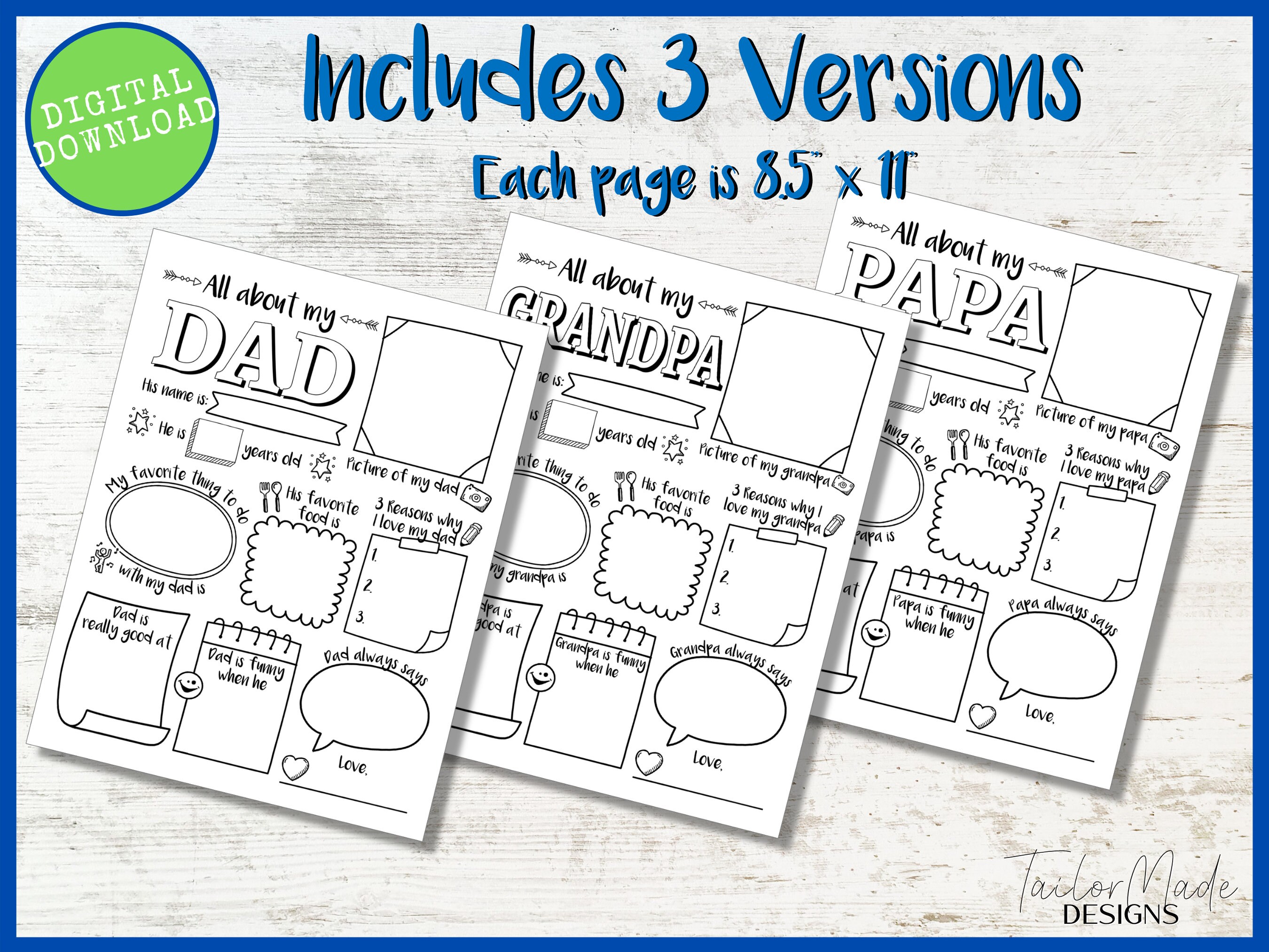 All About Dad Printable, Father's Day Coloring Page, All About My ...