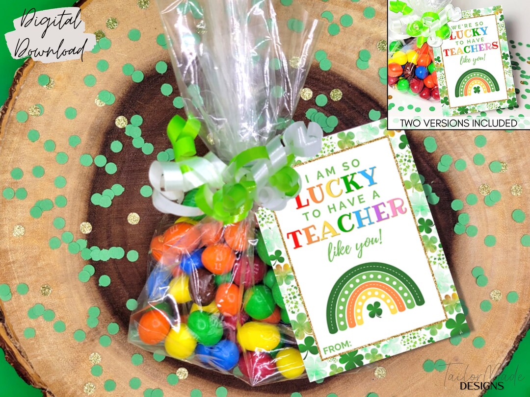St. Patrick's Day Teacher Gift Tag, St. Patrick's Day Printable Gift ...