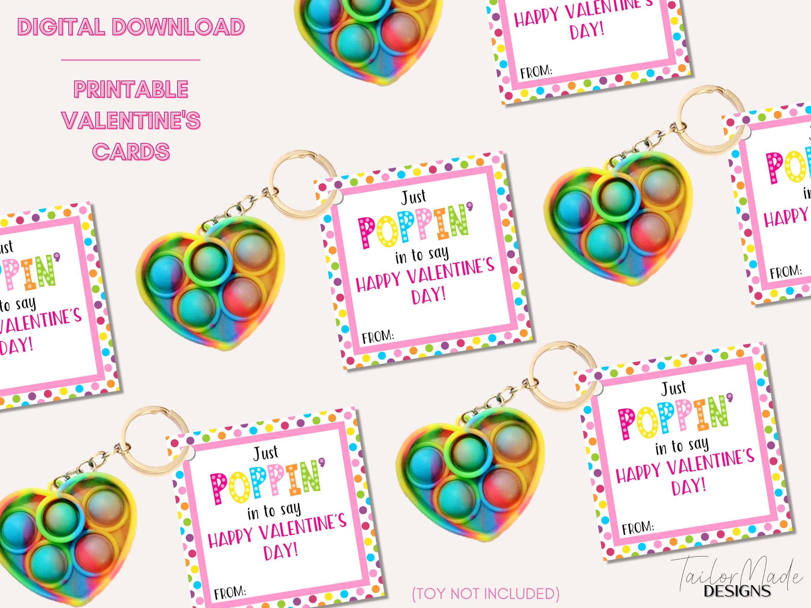 Pop It Valentines Card Personalized Valentine - Etsy