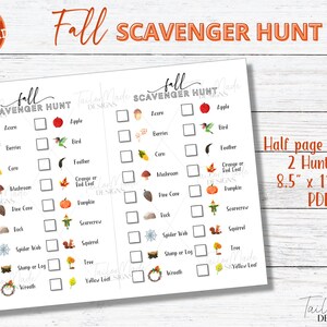 Fall Scavenger Hunt, Pumpkin Patch Scavenger Hunt, Outdoor Scavenger ...