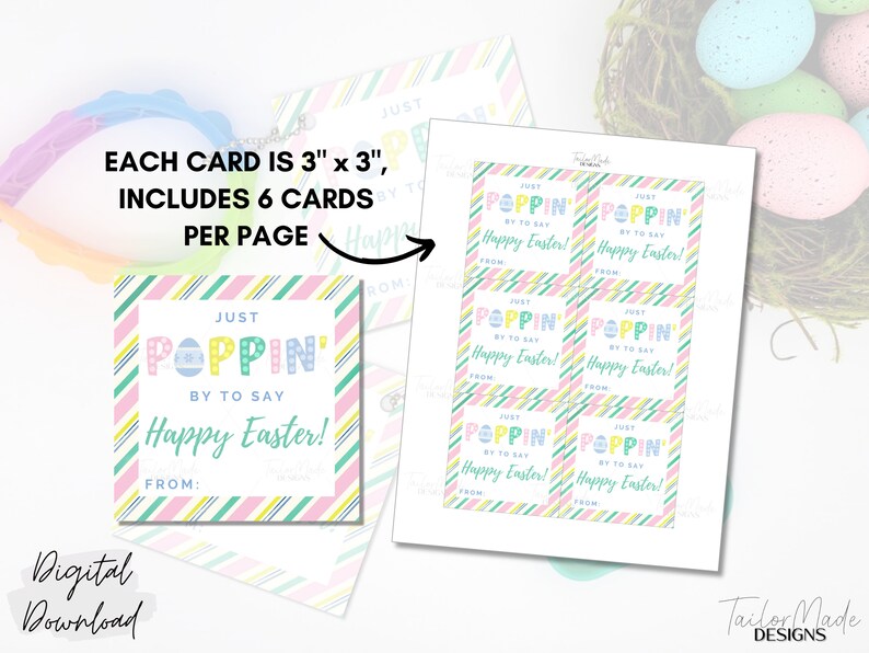Pop It Easter Tag Easter Favor Tag Pop It Gift Tag Pop by | Etsy