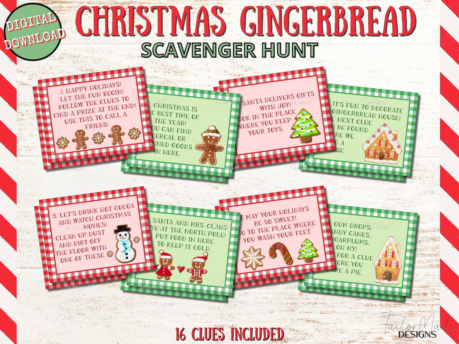 Christmas Gingerbread Scavenger Hunt Christmas Party Game - Etsy