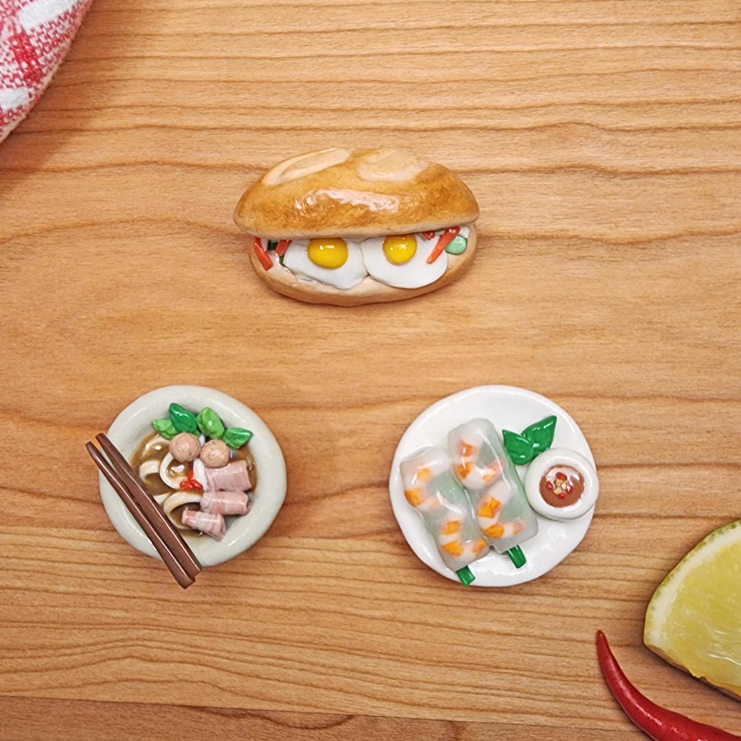 Vietnamese Street Food Inspired Clay Magnet – Banh Mi, Pho, Spring ...