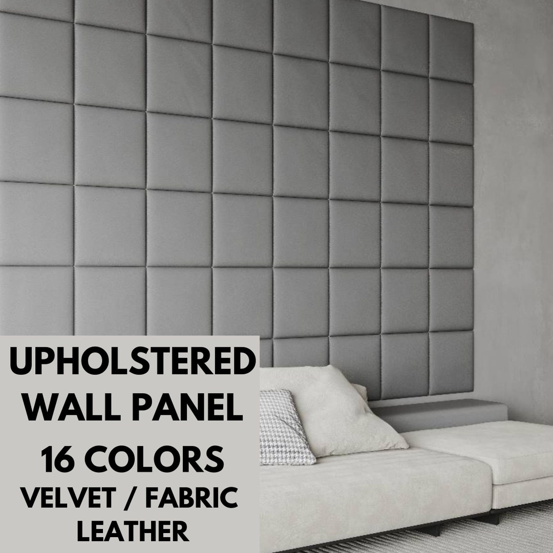 UPHOLSTERED WALL PANELS Square 30x30cm Cushion Wall Panel, Adhesive ...