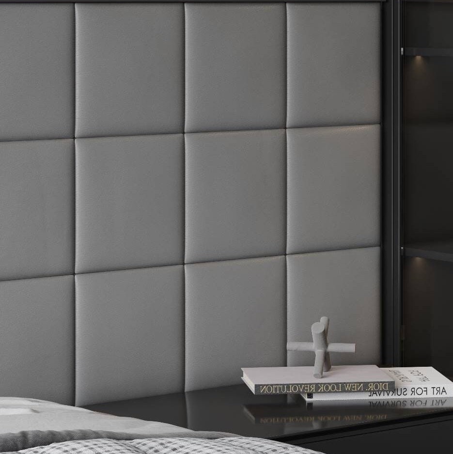 WALL MOUNTED UPHOLSTERED Headboard 30x30cm Square Padded Panel, Leather ...