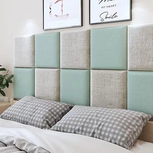 UPHOLSTERED WALL PANELS Square 30x30cm Cushion Wall Panel, Adhesive ...