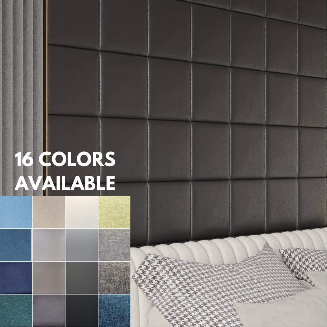 UPHOLSTERED ACOUSTIC PANEL 30x30cm Removable Background 16 Colors ...